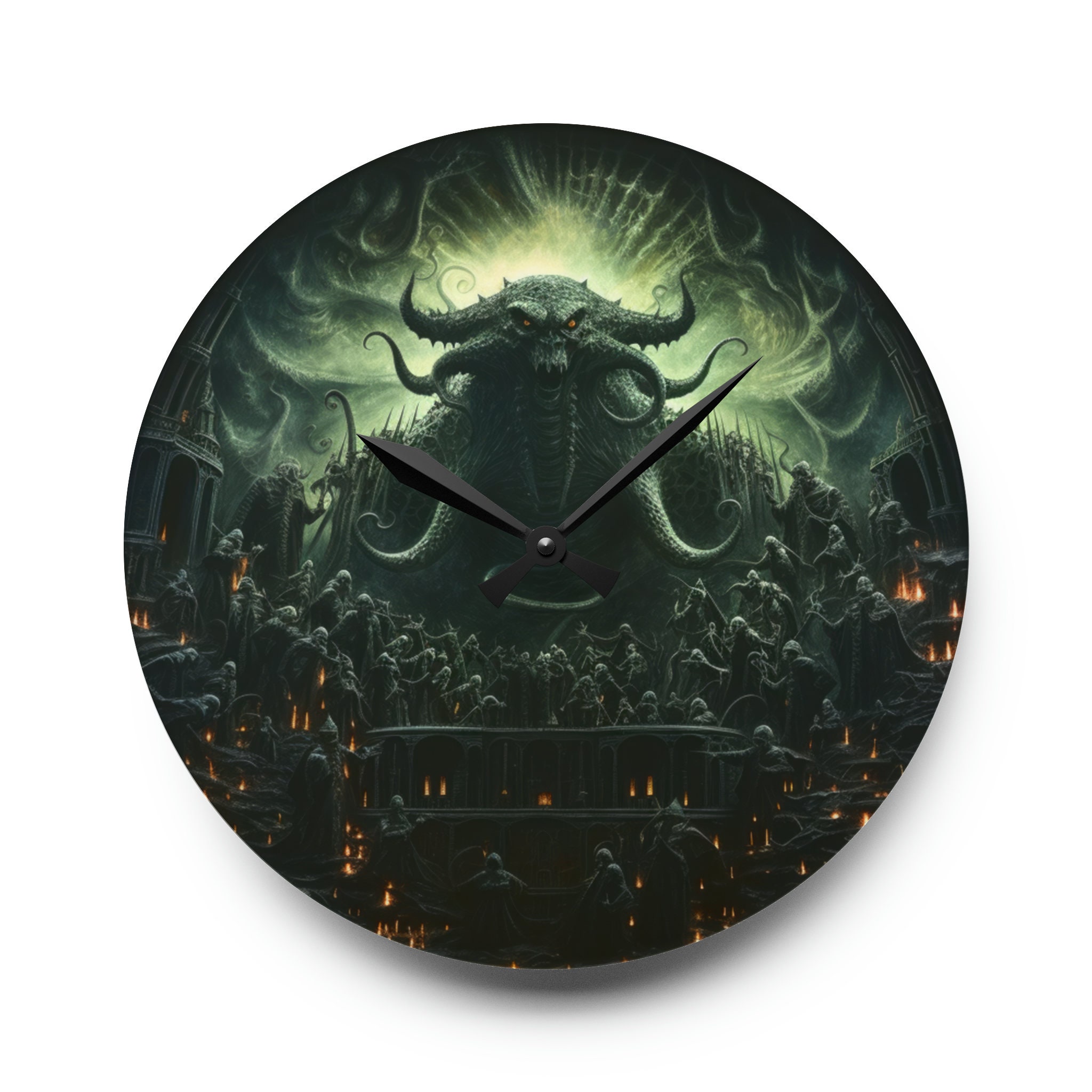 Cthulhu Inspired Horror Clock, Lovecraftian Home Decor, Classic ...