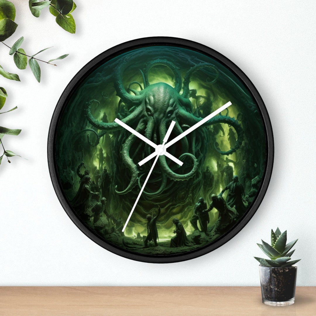 Cthulhu Inspired Horror Clock, Lovecraftian Home Decor, Classic ...