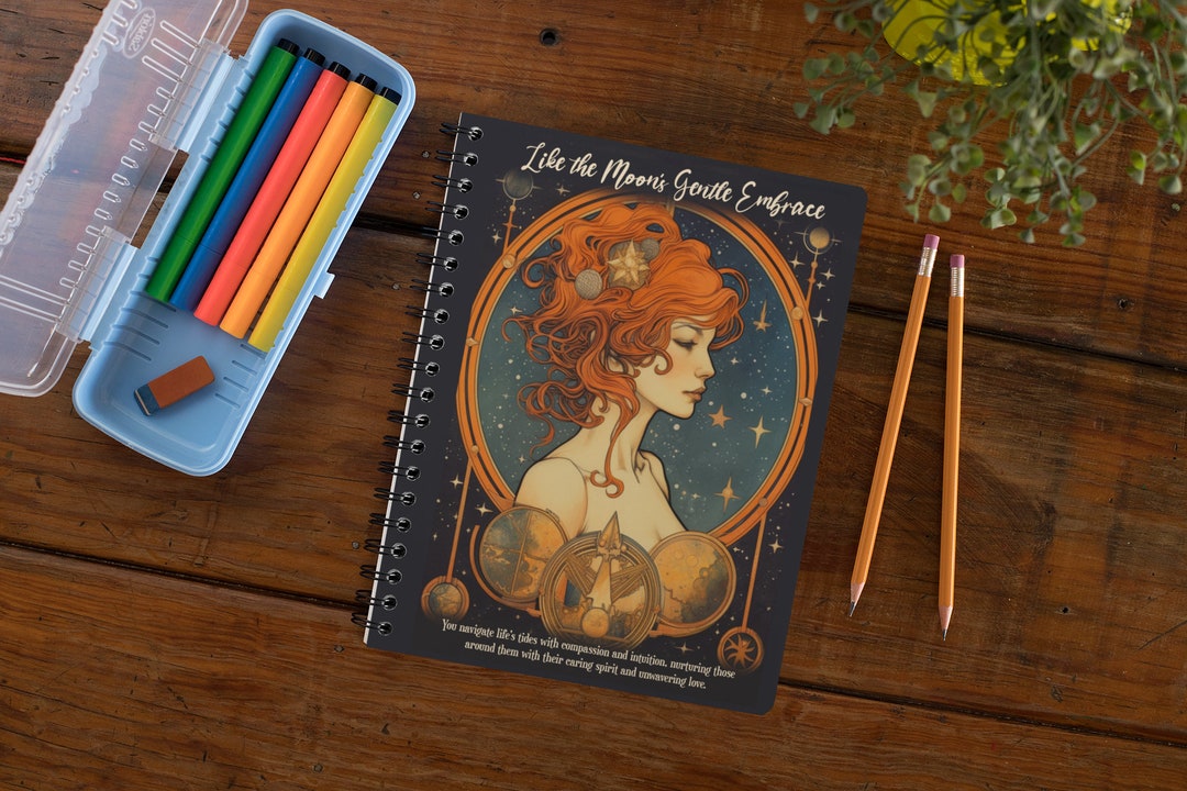 Cancer Tarot Inspired Notebook, Cancer Notebook, Tarot Notebook, Zodiac ...