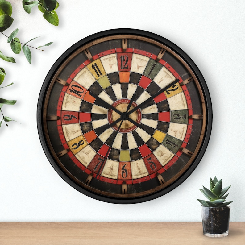 Retro Dartboard Clock, Dart Gifts, Bar Gifts, Dart Board, Gifts for Him ...