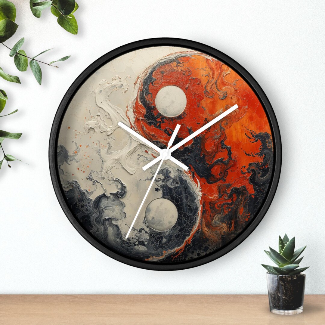 Surrealist Yin Yang Wall Clock, Unique Timepiece, Art Clock, Zen Clock ...