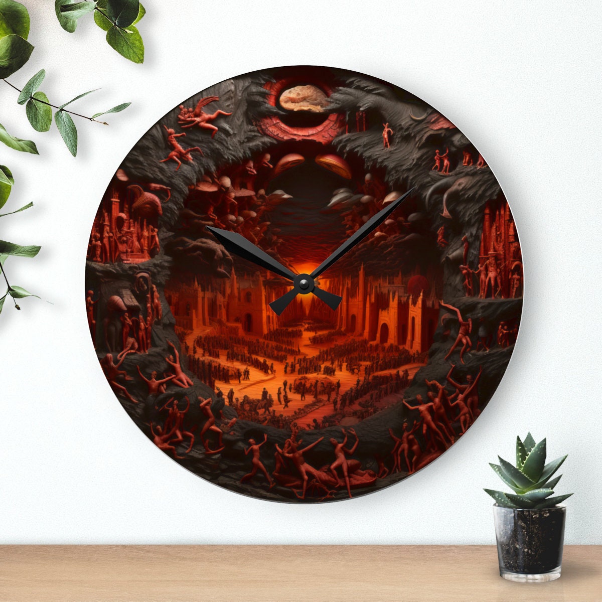 Dante's Inferno Horror Clock, Hell Home Decor, Classic Literature Gift ...