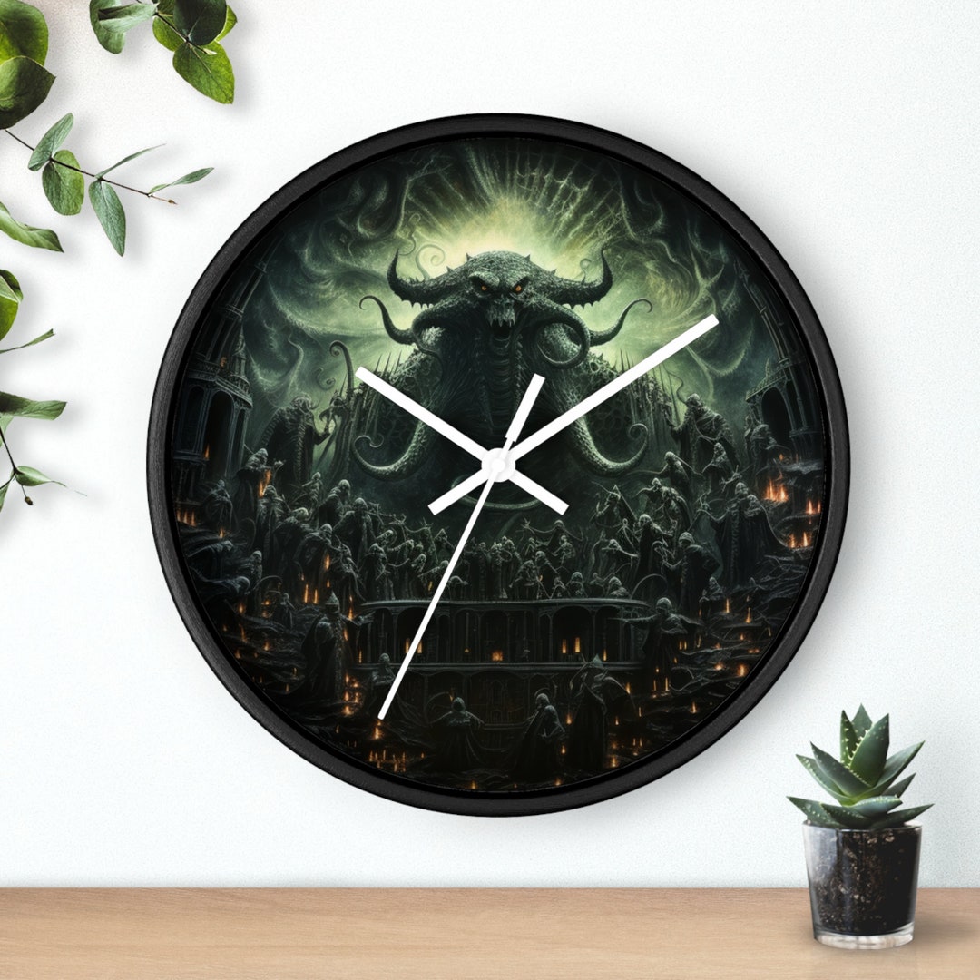 Cthulhu Inspired Horror Clock, Lovecraftian Home Decor, Classic ...
