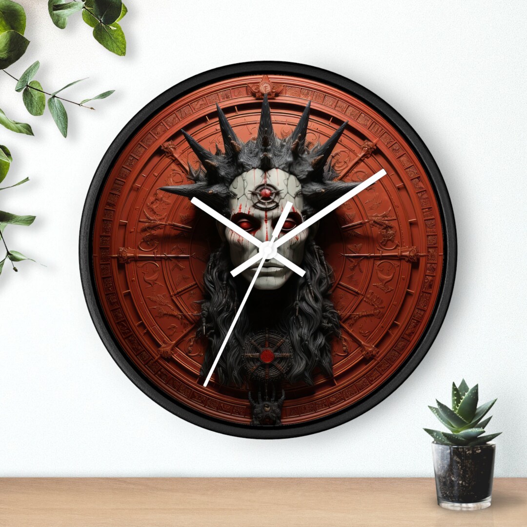 Pazuzu Inspired Horror Clock, Horror Home Decor, Murderous Demon ...