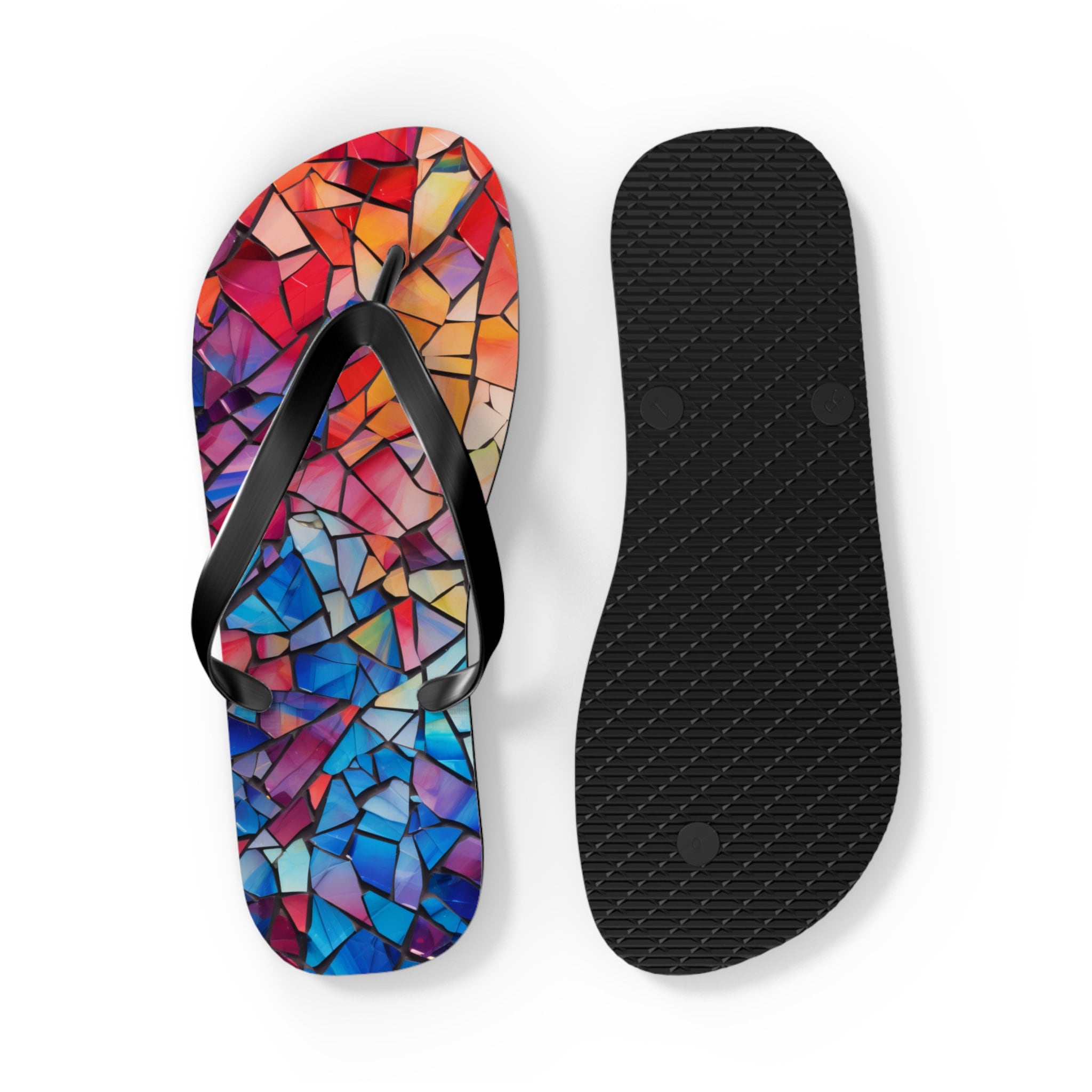 Glass Mosaic Flip Flops, Summer Footwear, Beach Footwear, Colorful ...