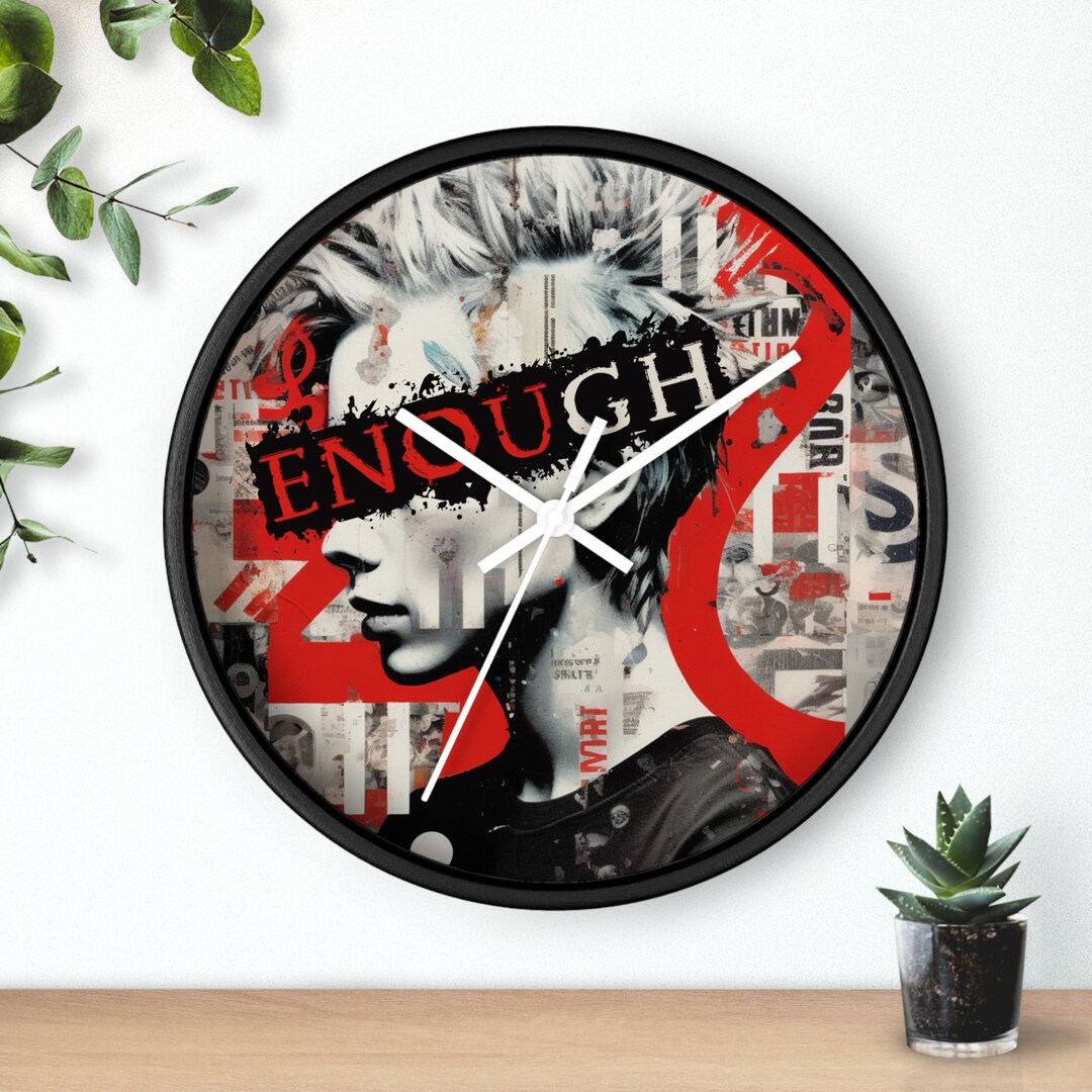 Enough Punk Rock Clock, Girl Power Clock, Punk Clock, Girl Art ...