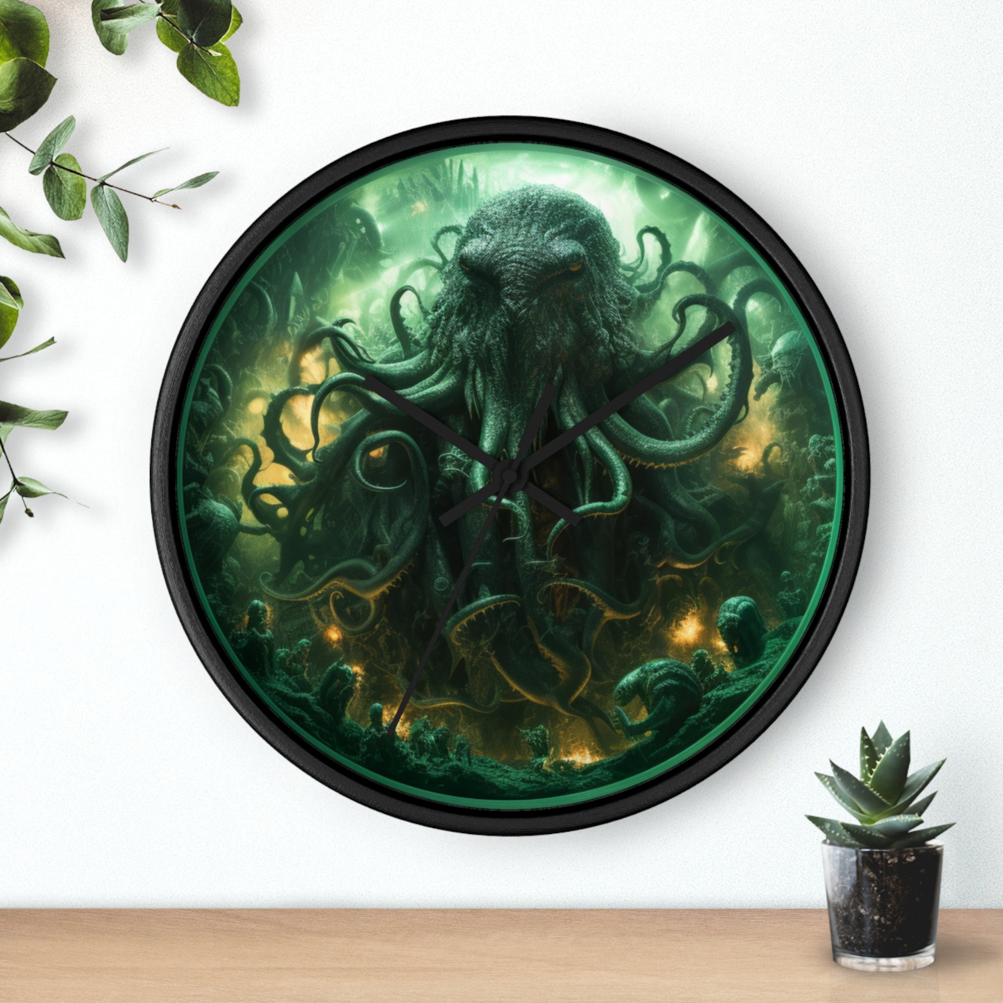 Cthulhu Inspired Horror Clock, Lovecraftian Home Decor, Classic ...