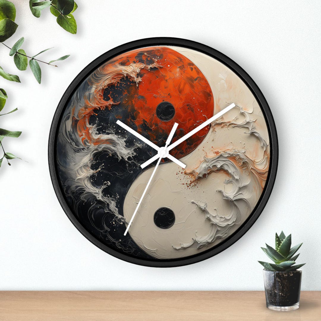 Surrealist Yin Yang Wall Clock, Unique Timepiece, Art Clock, Zen Clock ...