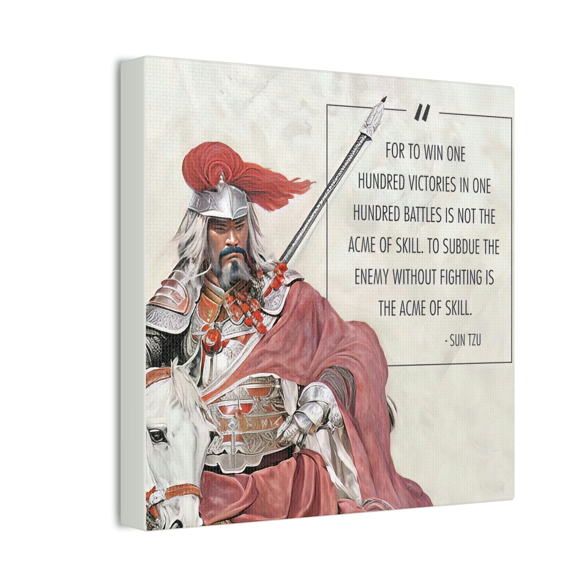 Sun Tzu Quote, Art of War, for to Win 100 Victories, Quote Canvas ...