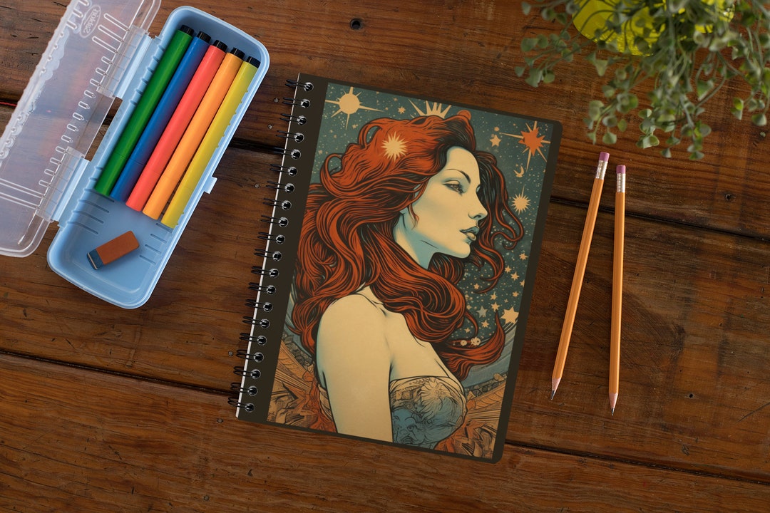 Aquarius Tarot Inspired Notebook, Aquarius Notebook, Tarot Notebook ...