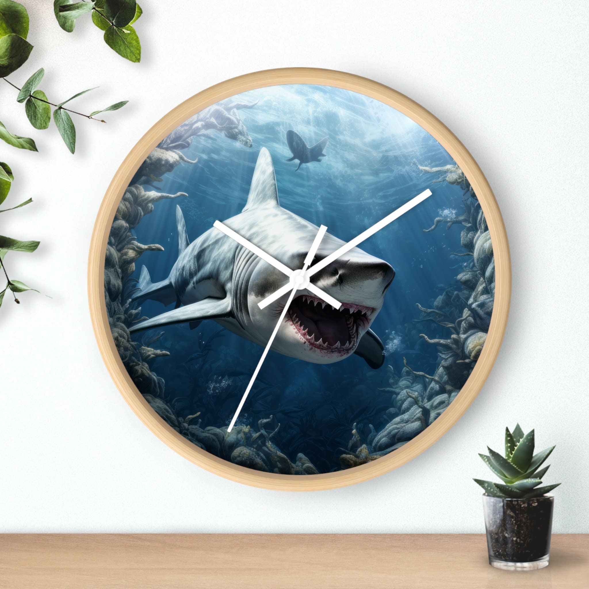 Shark Horror Clock Deep Sea Home Decor Classic Horror Gift - Etsy