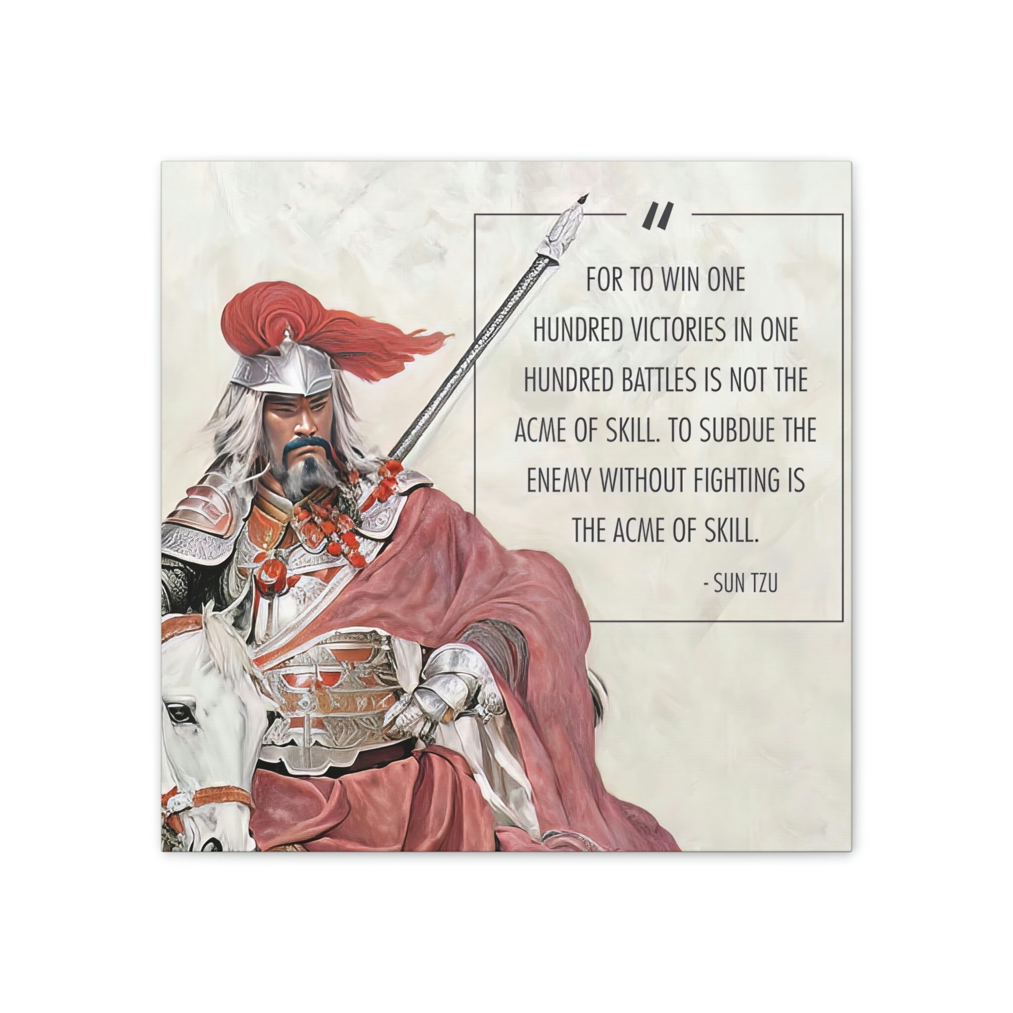Sun Tzu Quote, Art of War, for to Win 100 Victories, Quote Canvas ...