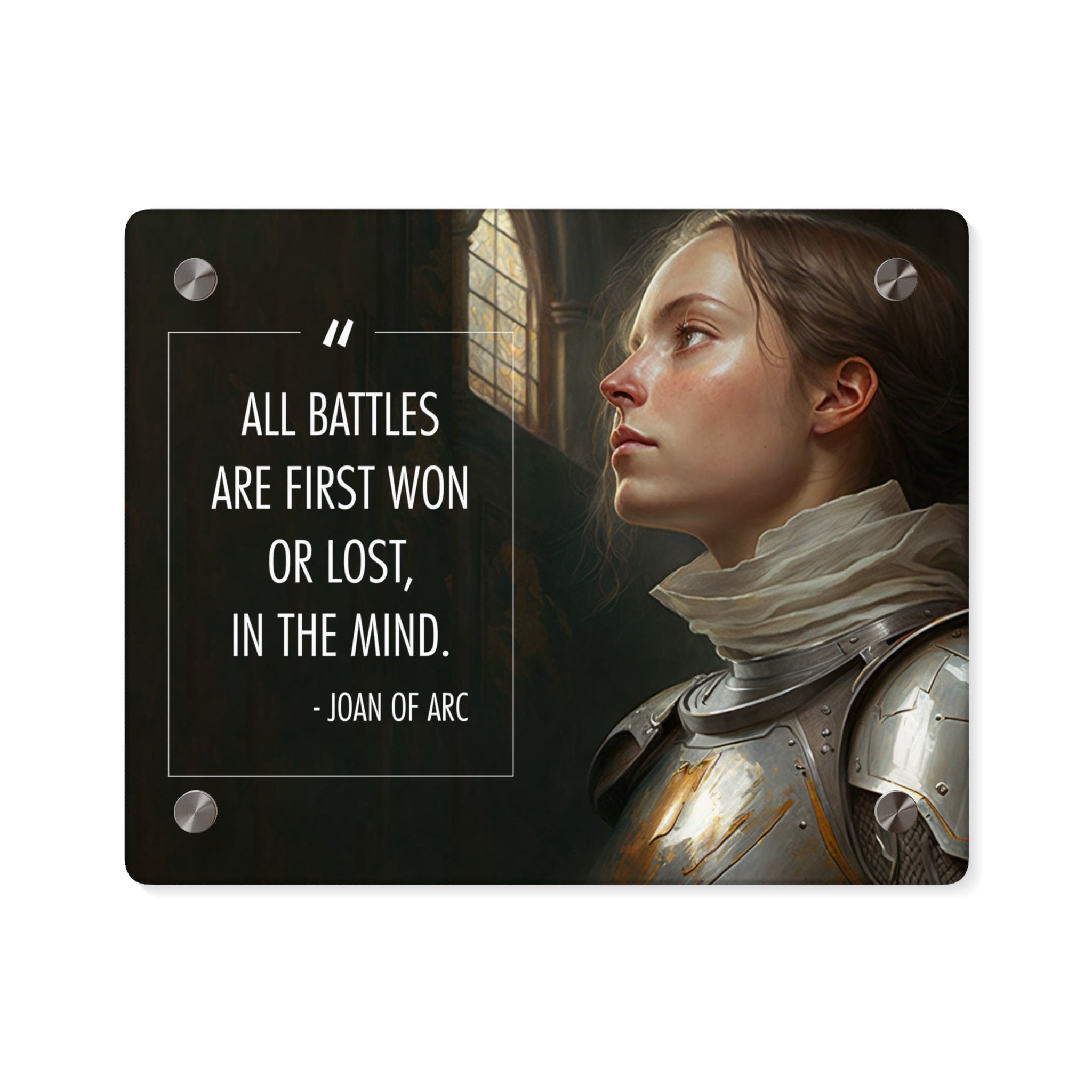 All Battles Are Won or Lost, St Joan of Arc Quote Wall Art Panels ...