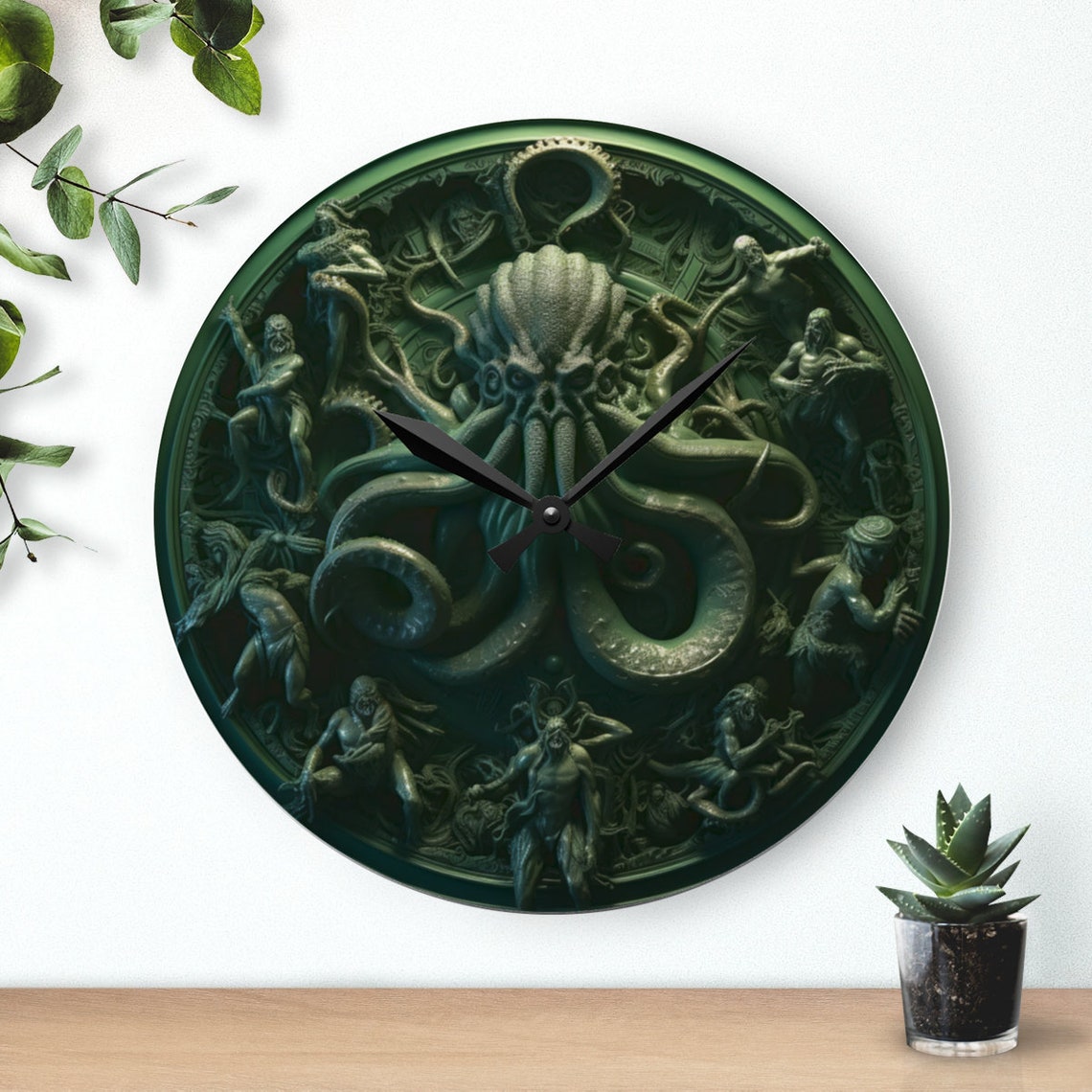 Cthulhu Inspired Horror Clock, Lovecraftian Home Decor, Classic ...