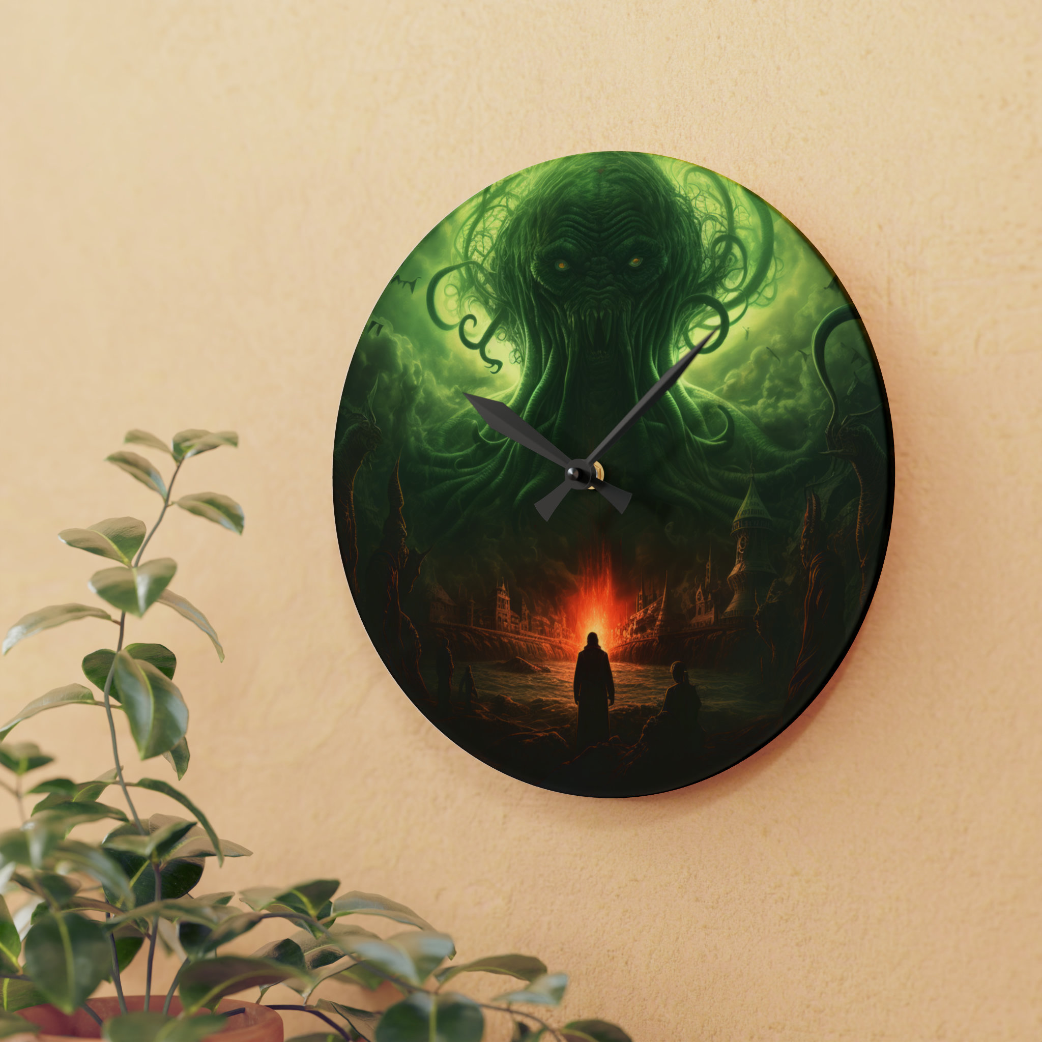 Cthulhu Inspired Horror Clock, Lovecraftian Home Decor, Classic ...