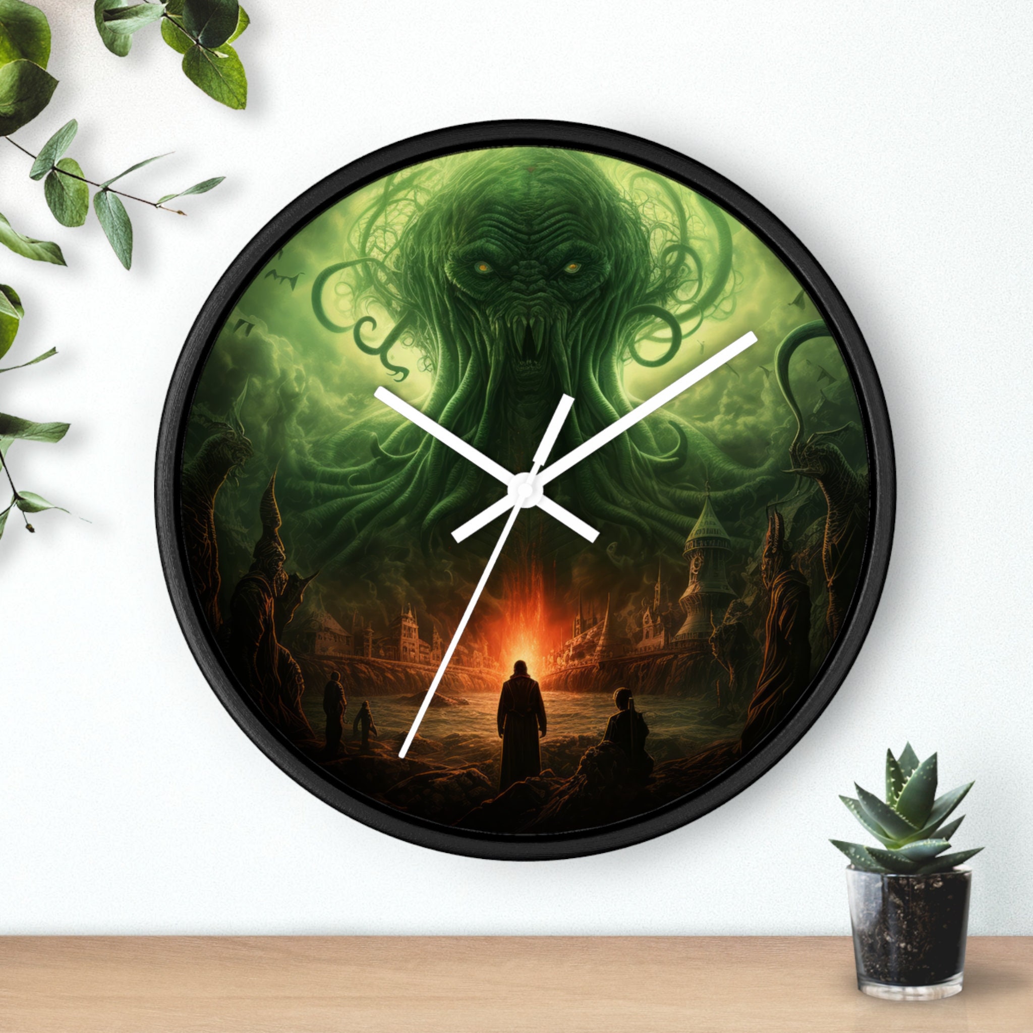 Cthulhu Inspired Horror Clock, Lovecraftian Home Decor, Classic ...