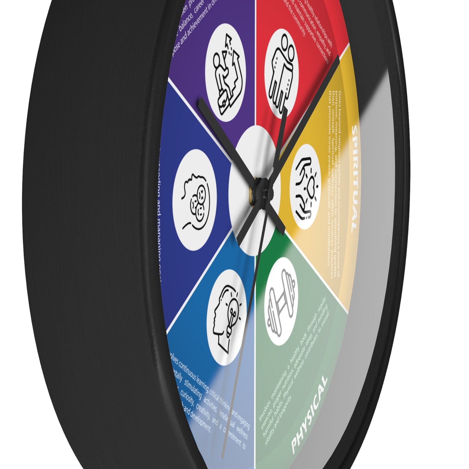 Wellness Wheel Clock, Self Love Gift, Mental Wellness Decor, Serenity ...
