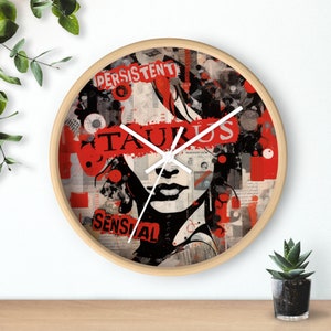 Taurus Punk Rock Wall Clock, Zodiac Gifts, Birthday Gift, Wall Clock ...