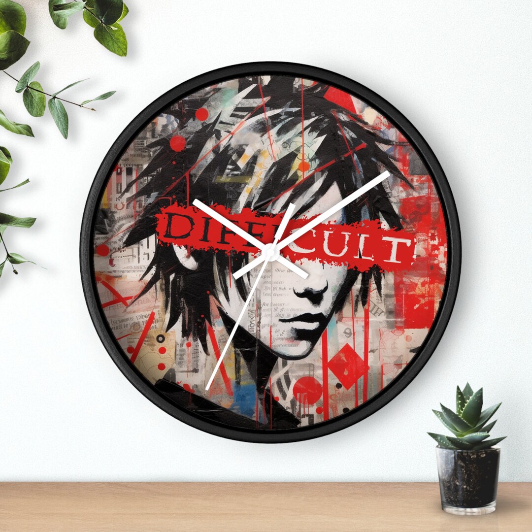 Difficult Punk Rock Clock, Girl Power Clock, Punk Clock, Girl Art ...