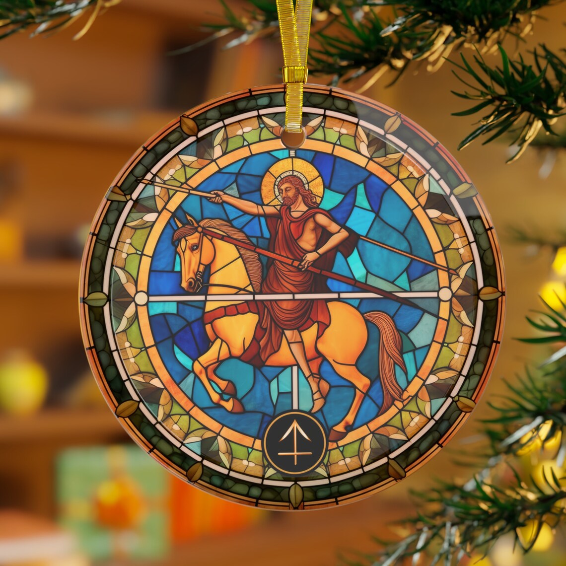 Sagittarius Stained-glass Design Ornament, Stained Glass, Zodiac ...