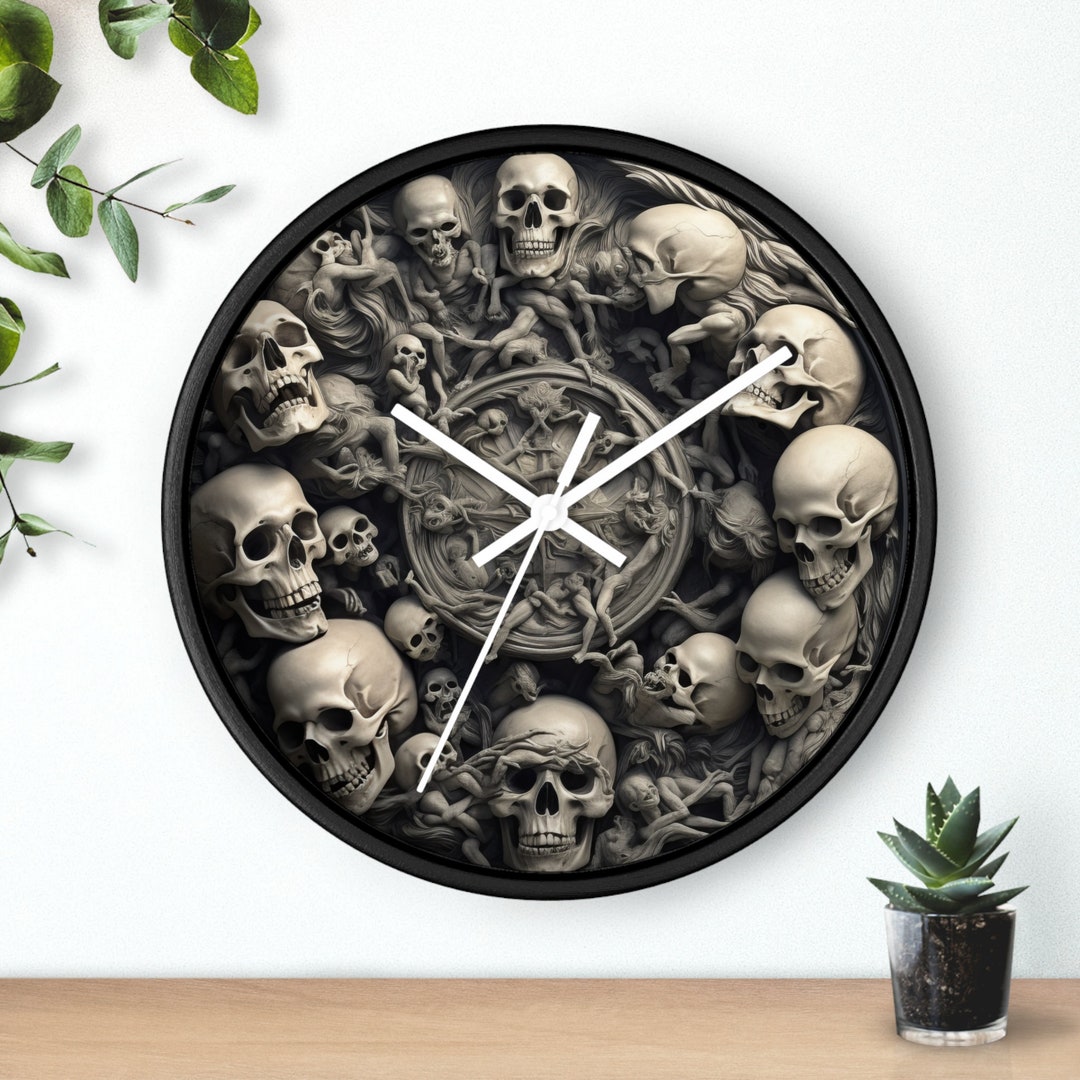 Creepy Cool Skull Clock, Macabre Gift, Skull Gift, Skull Clock, Unique ...