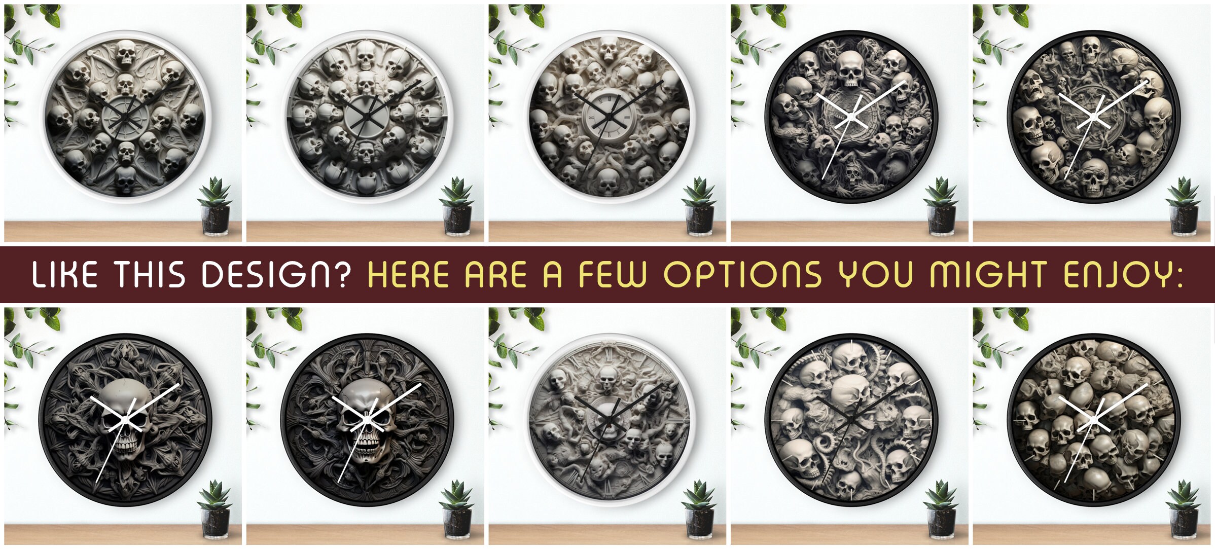 Creepy Cool Skull Clock, Macabre Gift, Skull Gift, Skull Clock, Unique ...