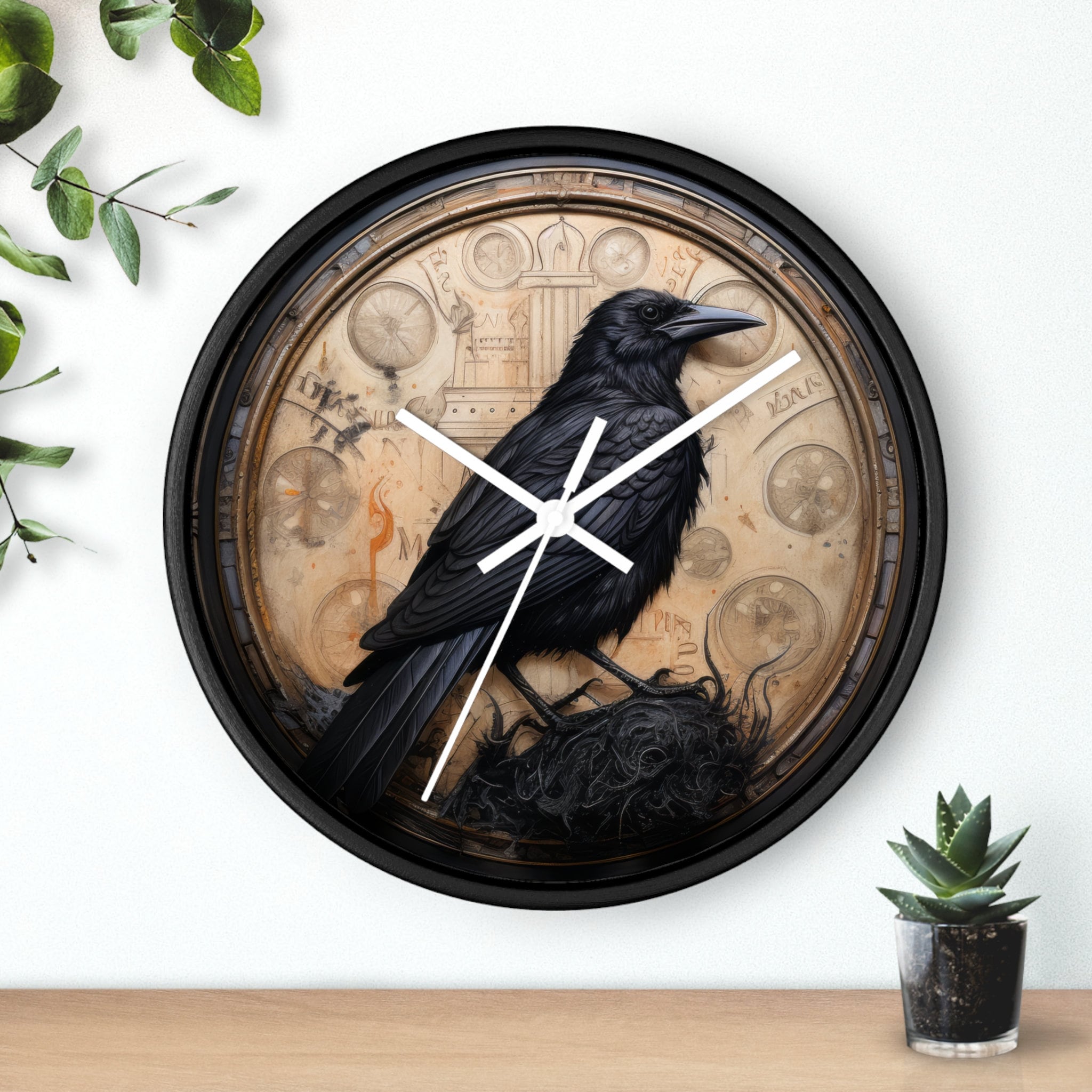 Raven Horror Clock, Edgar Allen Poe Home Decor, Classic Horror Gift ...