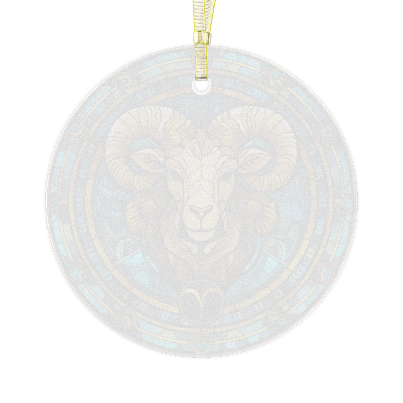 Aries Stained-glass Design Ornament, Faux Stained Glass, Zodiac ...