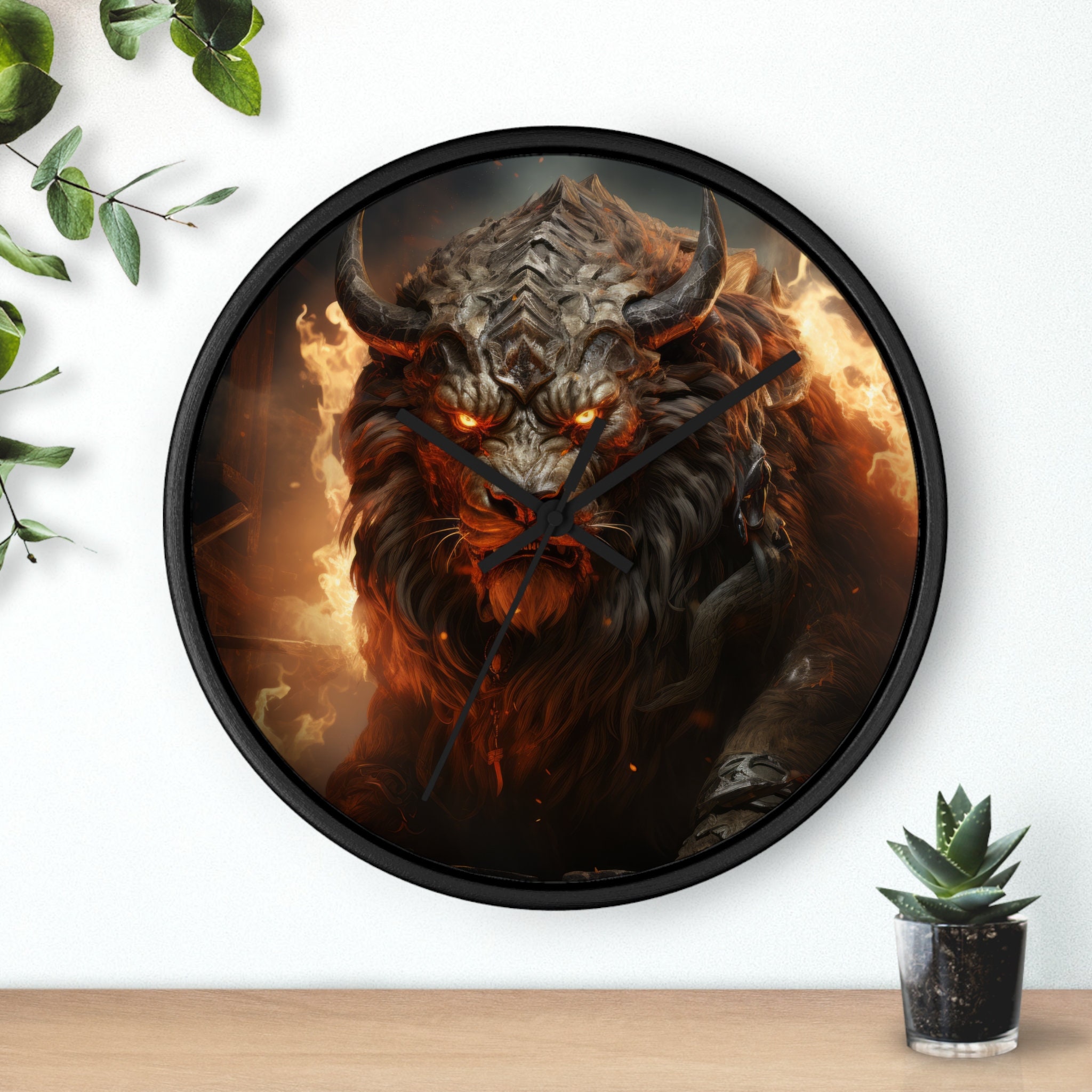 Nian Inspired Horror Clock Horror Home Decor Murderous Lion - Etsy