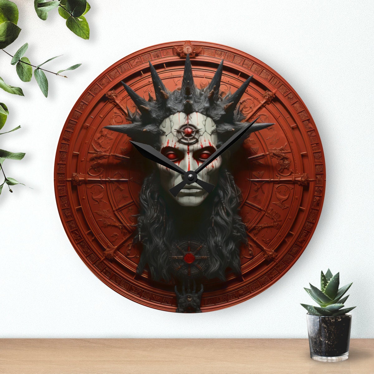 Relógio de terror inspirado em Pazuzu, decoração de casa de terror ...