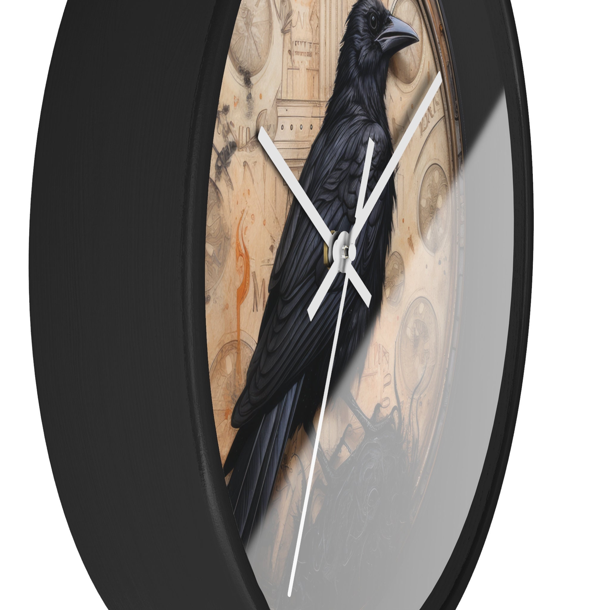 Raven Horror Clock, Edgar Allen Poe Home Decor, Classic Horror Gift ...
