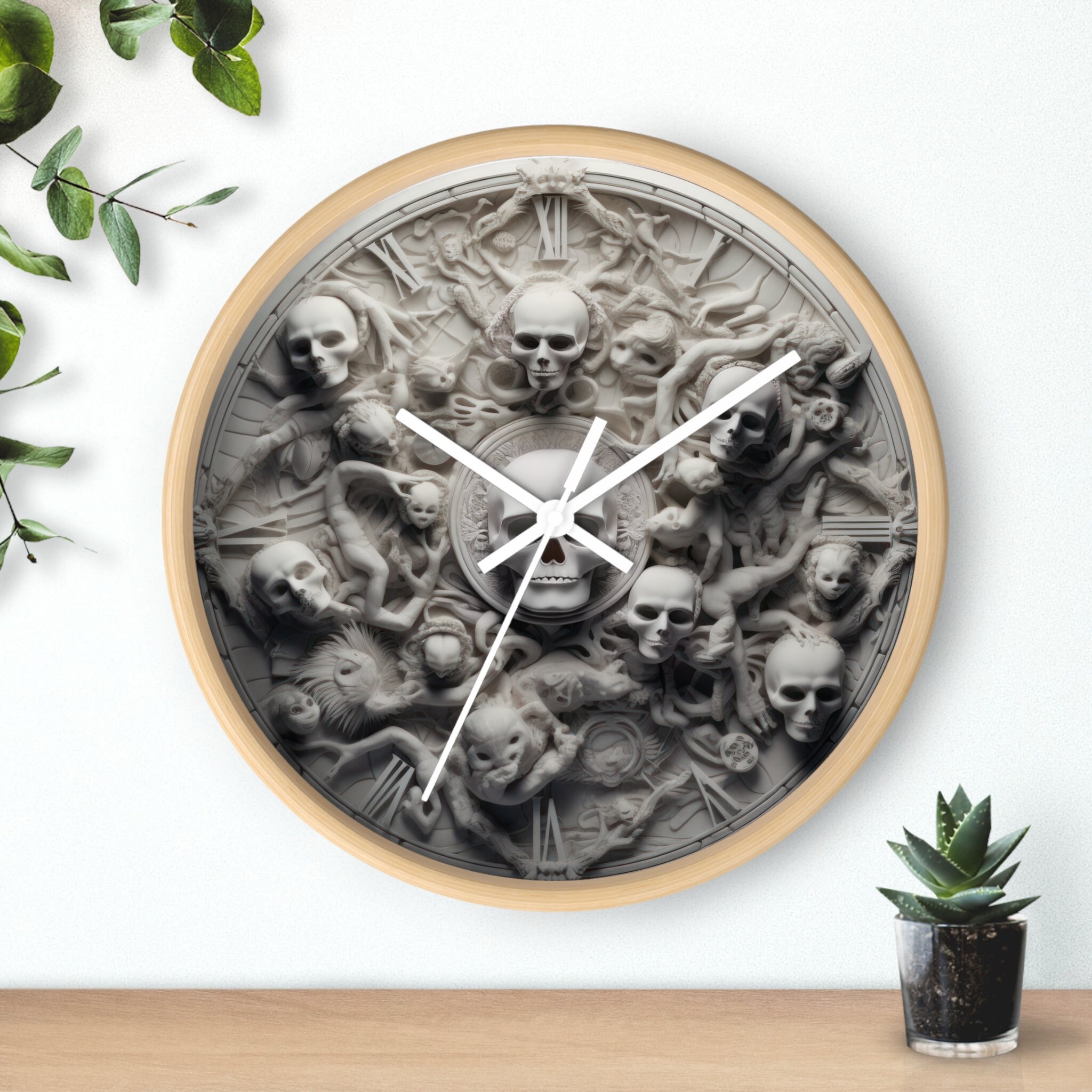 Creepy Cool Skull Clock, Macabre Gift, Skull Gift, Skull Clock, Unique ...