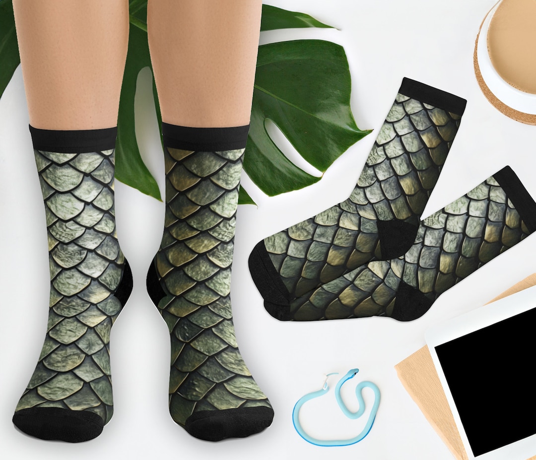 Snake Skin Socks, Creepy Attire, Edgy Footwear, Reptile Socks, King ...