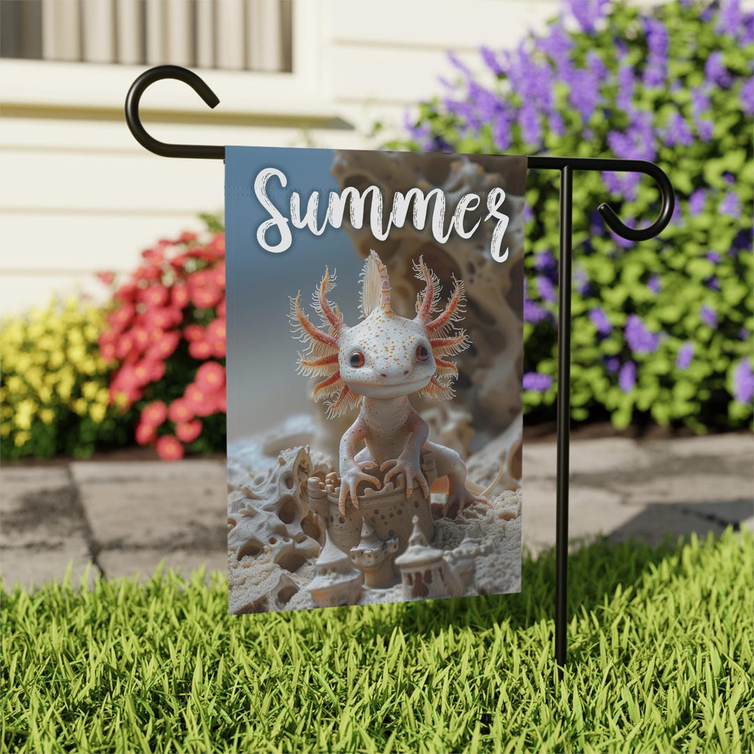 Adorable Axolotl Garden Flag, Summer Gift, Cute Aquatic Flag, Summer ...
