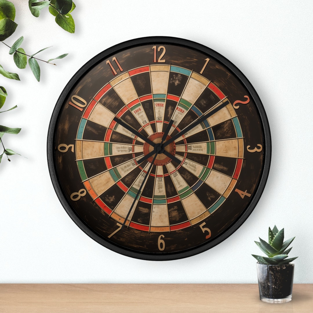 Retro Dartboard Clock, Dart Gifts, Bar Gifts, Dart Board, Gifts for Him ...