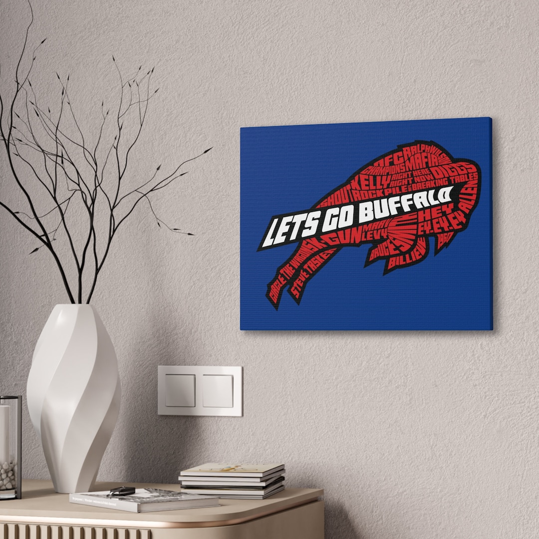 Buffalo Bills Inspired Word Art Canvas, Bills Mafia, Breaking Tables ...
