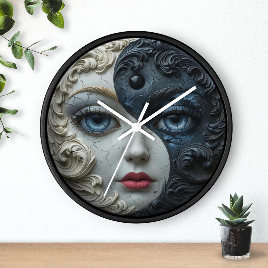 Surrealist Yin Yang Wall Clock, Unique Timepiece, Art Clock, Zen Clock ...