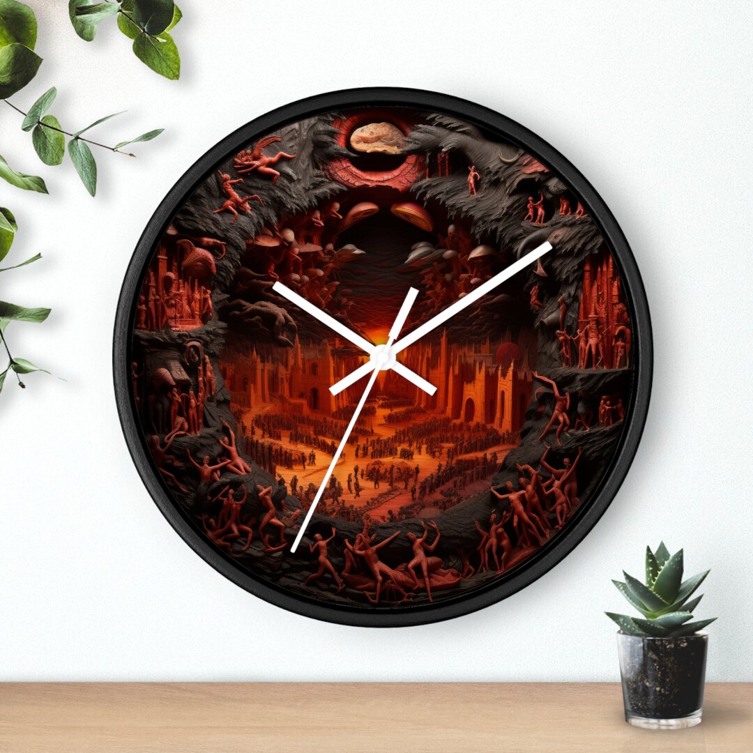 Dante's Inferno Horror Clock, Hell Home Decor, Classic Literature Gift ...