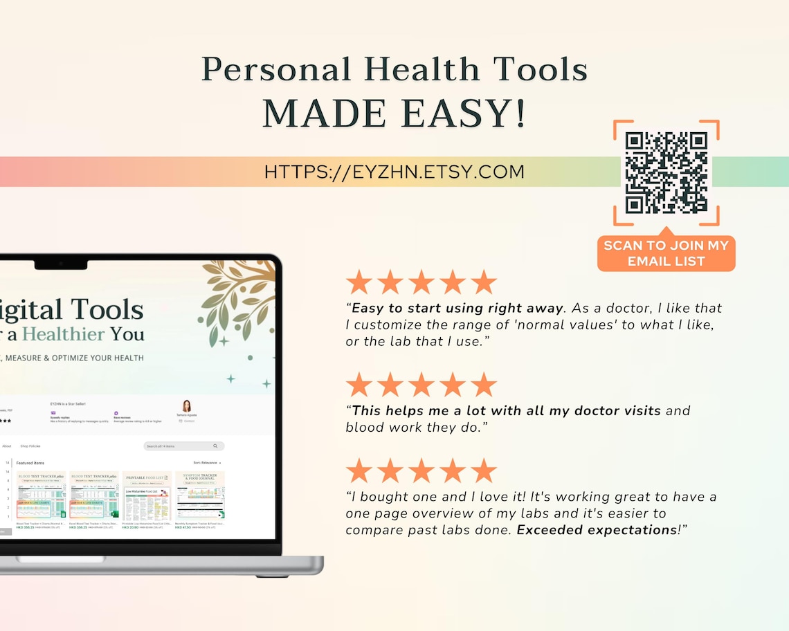 Excel Blood Test Results Tracker | Lab Test History, Blood Biomarkers ...