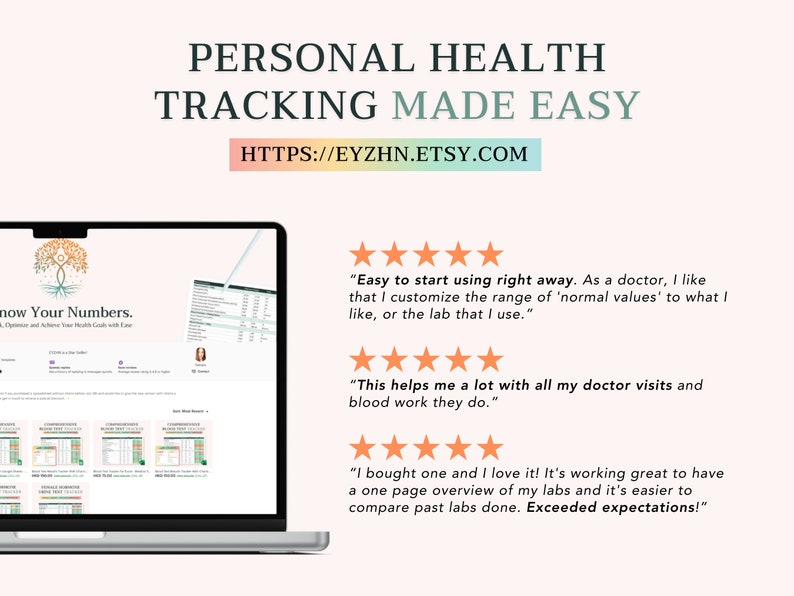 Blood Test Tracker normal & Optimal Ranges for Google Sheets - Etsy