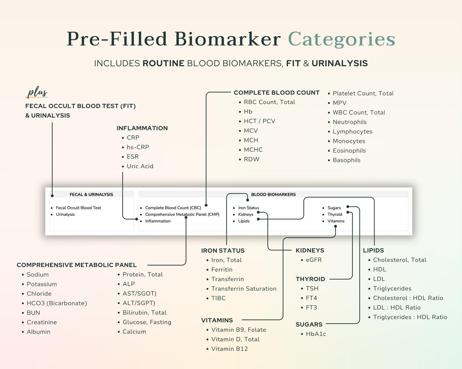 Excel Blood Test Results Tracker | Monitor Essential Labs, Common ...