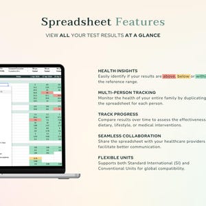 Excel Blood Test Results Tracker | Monitor Essential Labs, Common ...