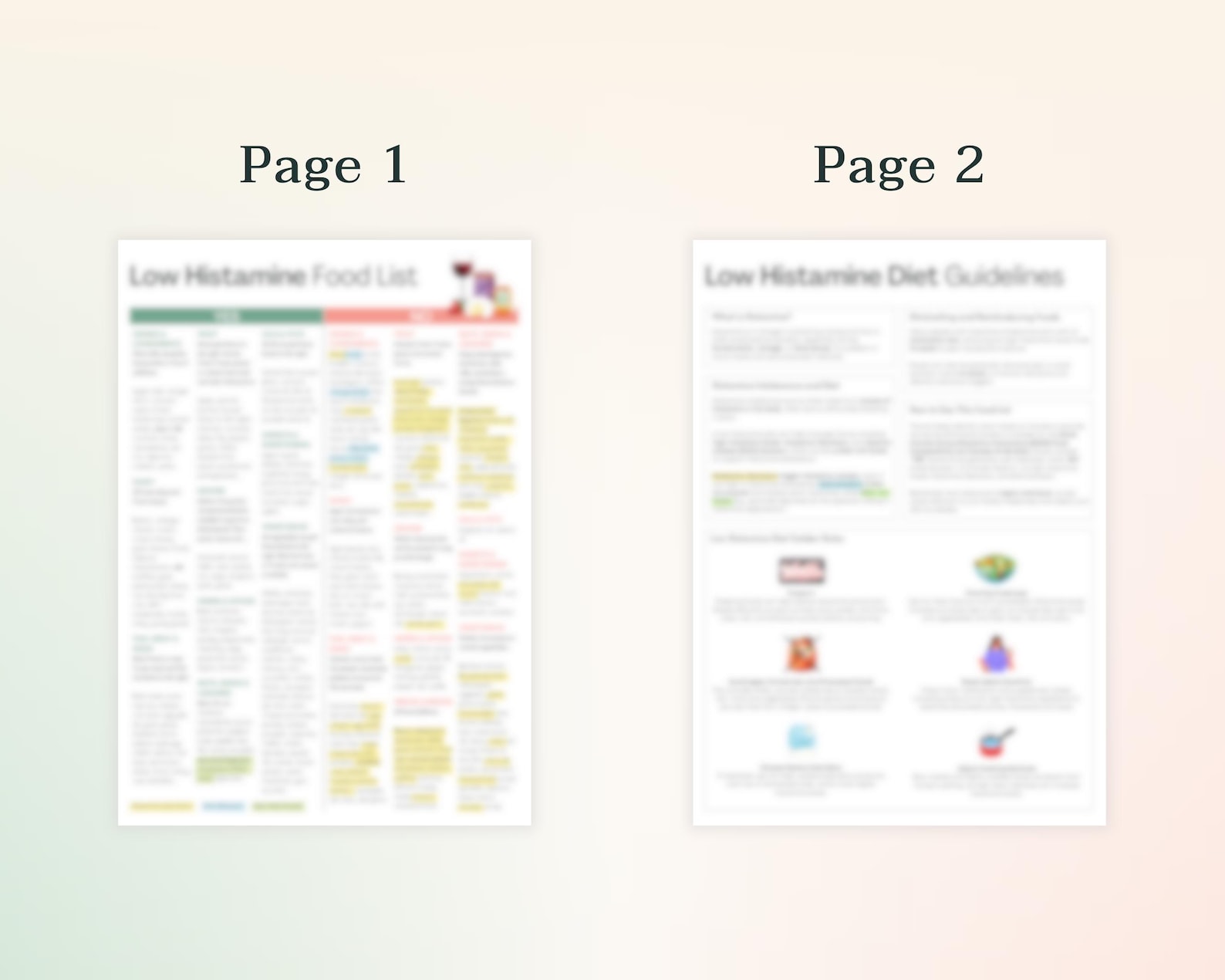 Low Histamine Food List: SIGHI Diet Guide (PDF Download A4/US Letter ...