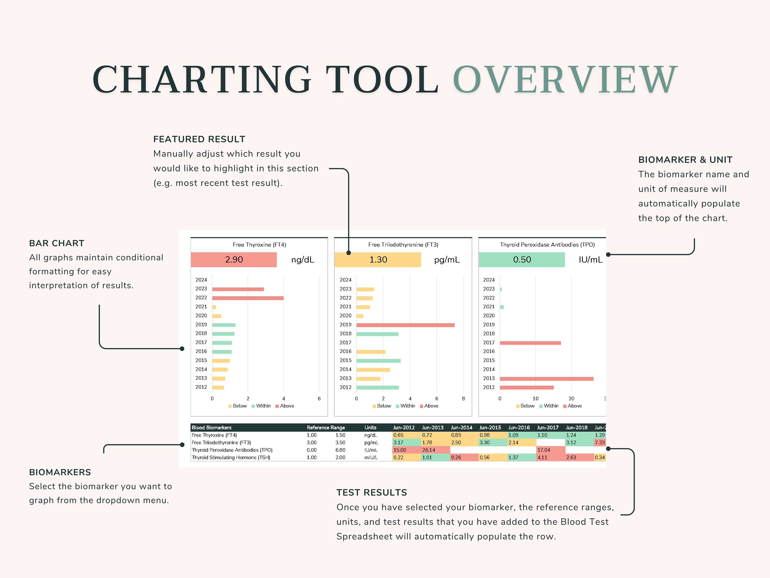 Blood Test Results Tracker With Charts for Excel Medical Tracker ...