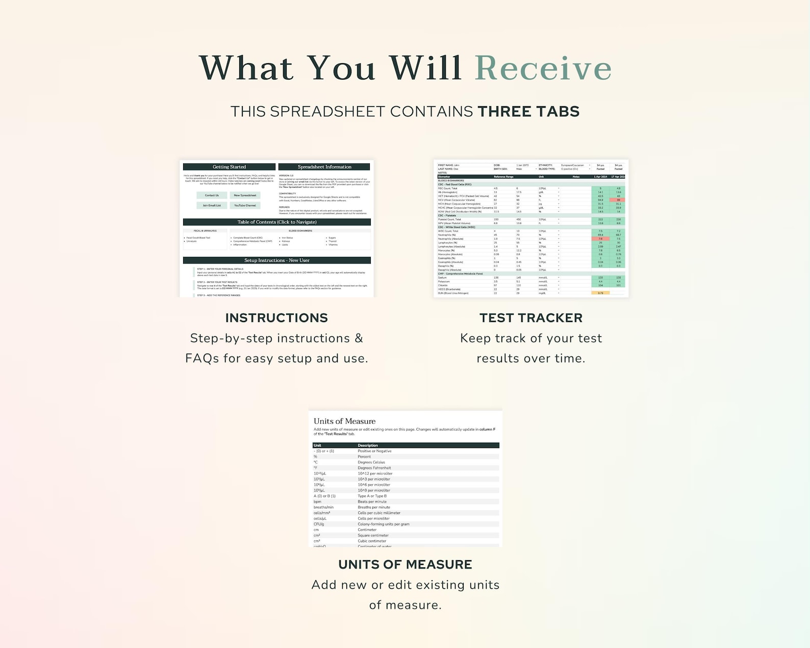 Excel Blood Test Results Tracker | Monitor Essential Labs, Common ...
