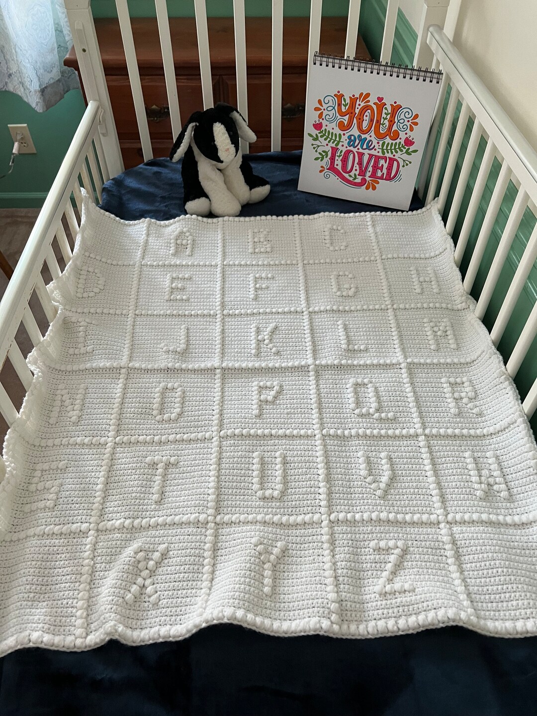 Handmade ABC Baby Blanket: Soft Alphabet Gift White - Etsy