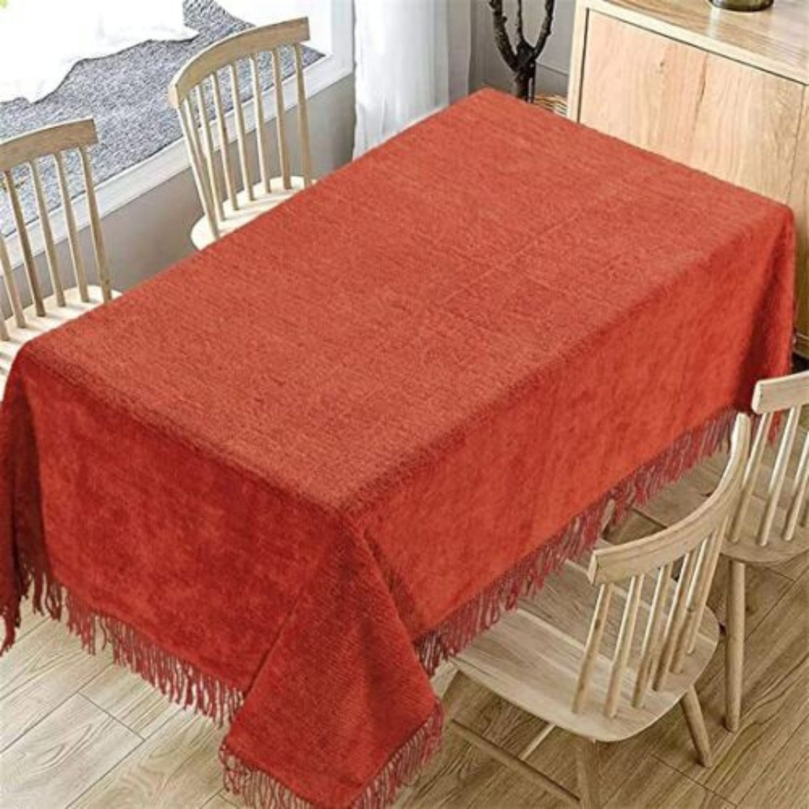 Traditional Large Cotton Chenille Table Covers Party Kitchen Tablecloth ...