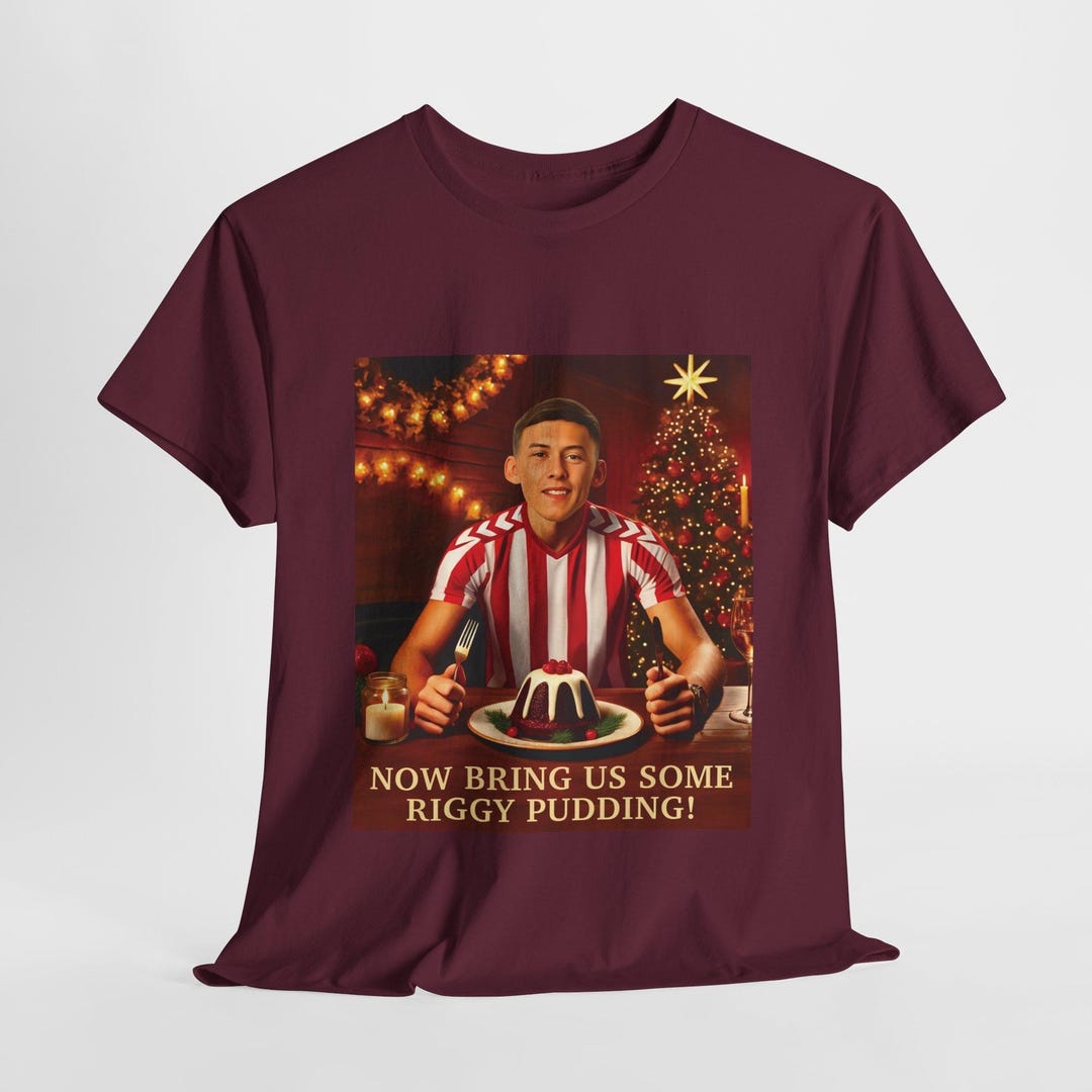 Chris Rigg figgy Pudding Christmas T-shirt Sunderland Xmas Shirt SAFC ...