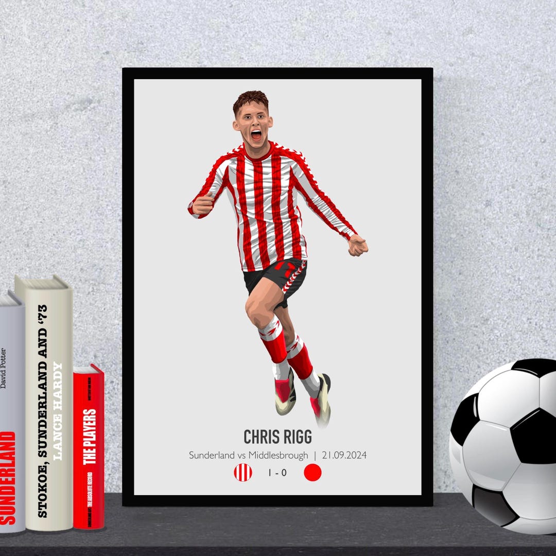 Chris Rigg Hand Drawing Print Sunderland Hand Drawn Picture Football ...