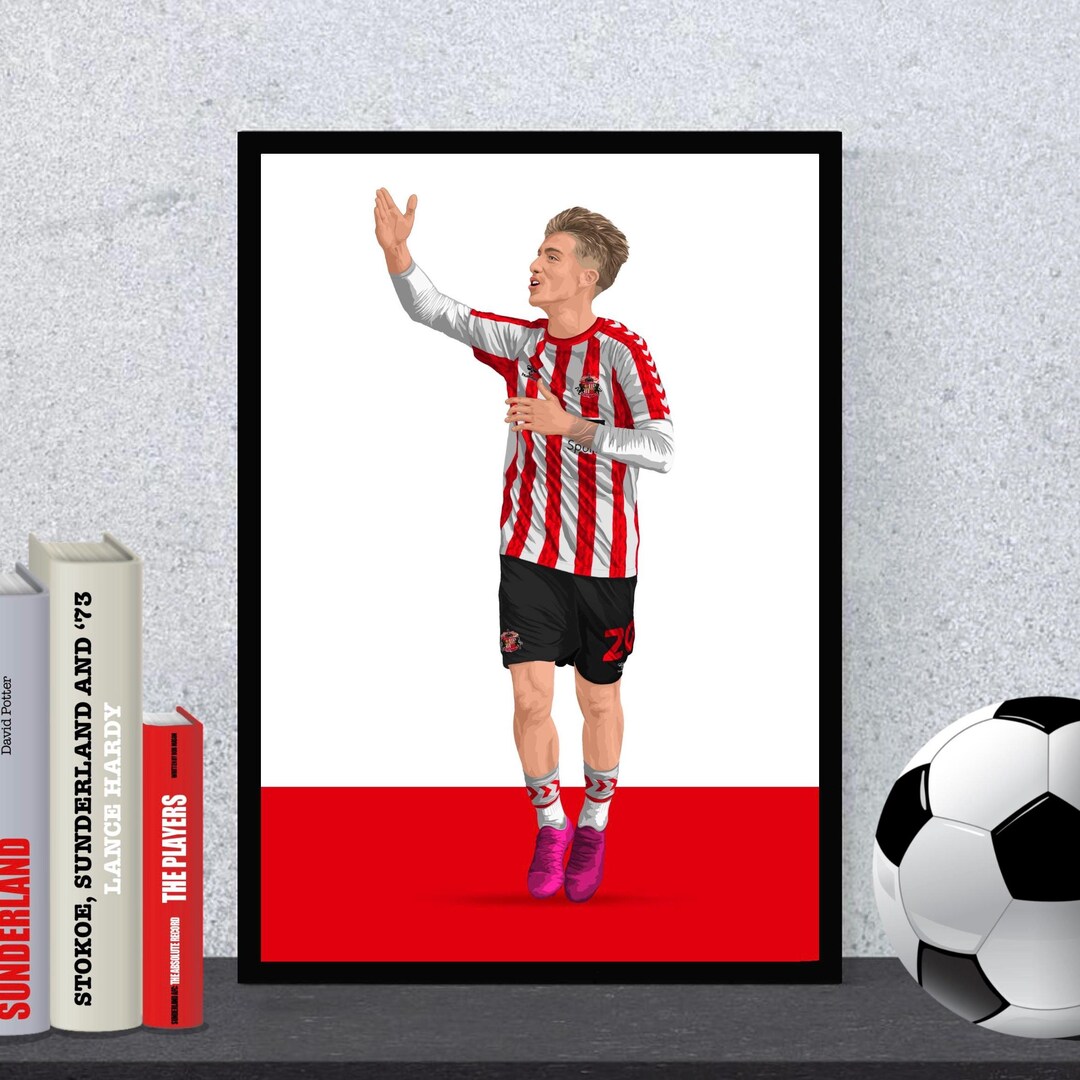 Sunderland Jack Clarke 2024/2025 Hand Drawing Print Football Poster ...